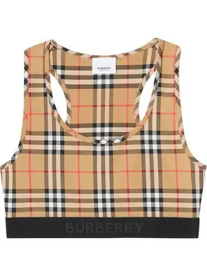 Burberry Vintage Check Sports Bra - Brown