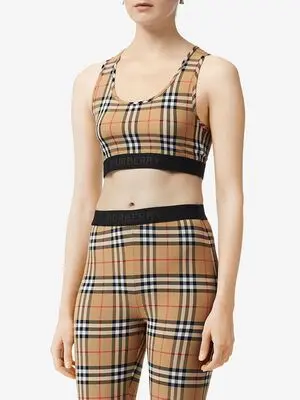 Burberry Vintage Check Sports Bra - Brown