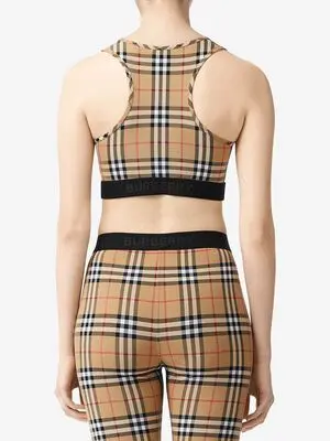 Burberry Vintage Check Sports Bra - Brown