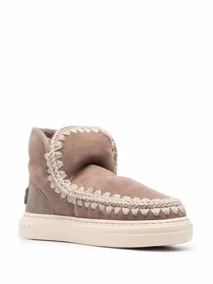 Mou Crochet Stitch-trim Sneaker Boots