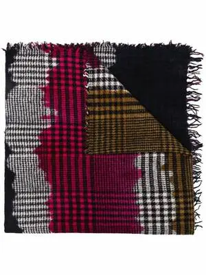 Faliero Sarti Checked Frayed Scarf - Pink