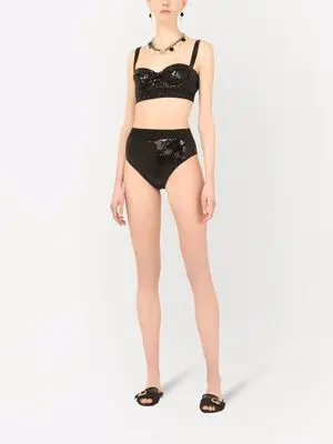Dolce & Gabbana High-waisted Sequin-embellished Briefs