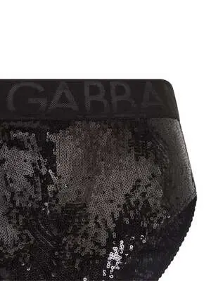 Dolce & Gabbana High-waisted Sequin-embellished Briefs