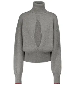 Victoria Beckham Cutout Cashmere-blend Sweater - Grey