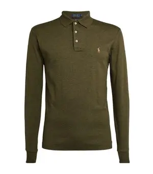 Polo Ralph Lauren POLO RALPH LAUREN Pima Cotton Long-Sleeve Polo Shirt Green