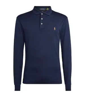 Polo Ralph Lauren POLO RALPH LAUREN Pima Cotton Long-Sleeve Polo Shirt Navy