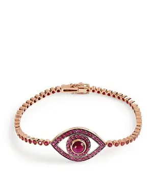 NETALI NISSIM Ruby And Quartz Protected Bracelet - Rose Gold
