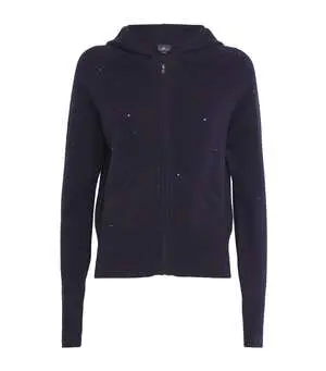WILLIAM SHARP Cashmere Crystal-embellished Zip-up Hoodie