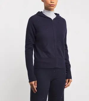 WILLIAM SHARP Cashmere Crystal-embellished Zip-up Hoodie