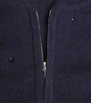 WILLIAM SHARP Cashmere Crystal-embellished Zip-up Hoodie