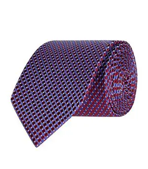 Eton Eton Geometric Pattern Neck Tie Burgundy