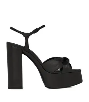 Saint Laurent Leather Bianca Sandals 85 - Black