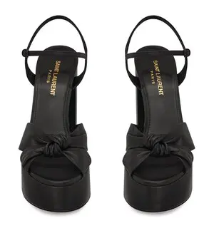 Saint Laurent Leather Bianca Sandals 85 - Black