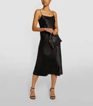 Vince Strappy Slip Midi Dress - Black