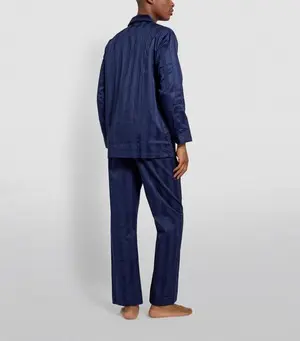 Derek Rose Lingfield Stripe Pyjama Set - Navy