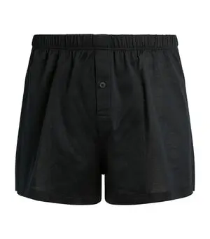 Hanro Cotton Boxer Shorts Black