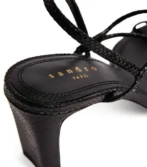 Sandro Leather Strappy Sandals 70 - Black