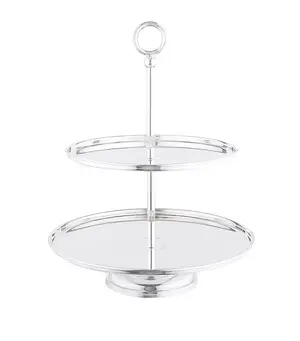 GREGGIO Plated Georgian Two-tier Cake Stand - Silver