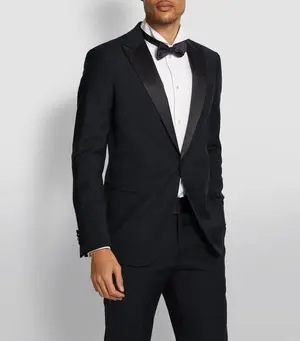 Giorgio Armani Silk-trimmed Tuxedo Suit - Blue