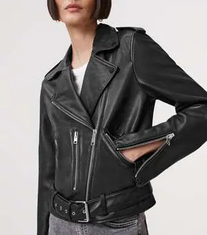 ALLSAINTS Leather Balfern Biker Jacket - Black