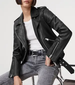 ALLSAINTS Leather Balfern Biker Jacket - Black