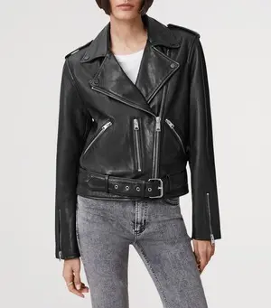 ALLSAINTS Leather Balfern Biker Jacket - Black
