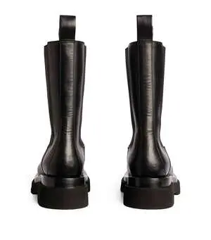Bottega Veneta Leather Lug Boots - Black