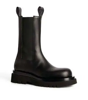 Bottega Veneta Leather Lug Boots - Black