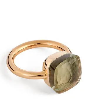 Pomellato Mixed Gold And Prasiolite Nudo Maxi Ring - Green