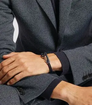 Montblanc Leather Woven Bracelet