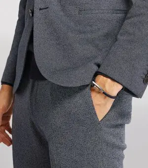 Montblanc Leather Woven Bracelet