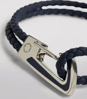 Montblanc Leather Woven Bracelet