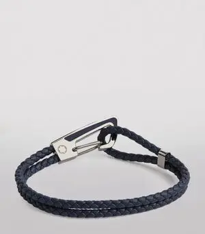 Montblanc Leather Woven Bracelet