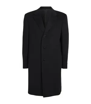Canali Wool-cashmere Overcoat - Black