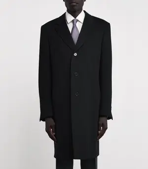 Canali Wool-cashmere Overcoat - Black