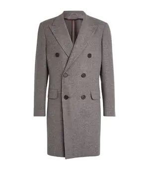 Canali Wool-Cashmere Overcoat Grey