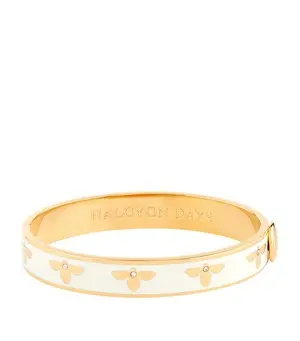 Halcyon Days Halcyon Days Bee Hinged Bangle Beige
