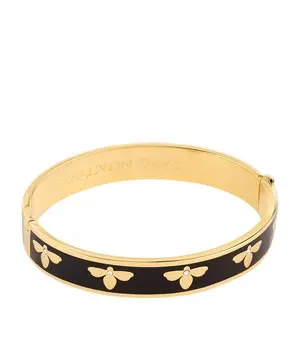 Halcyon Days Bee Hinged Bangle - Black