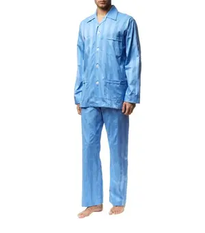 Derek Rose Lingfield Pyjama Set - Blue