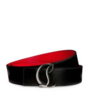 CHRISTIAN LOUBOUTIN Cl Logo Leather Belt - Red