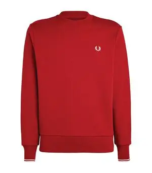Fred Perry Laurel Wreath Sweatshirt - Red