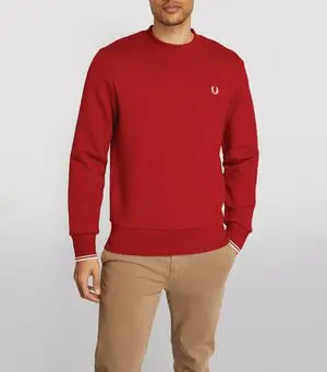 Fred Perry Laurel Wreath Sweatshirt - Red