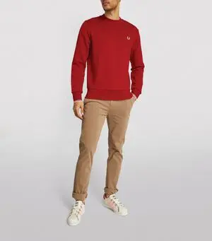 Fred Perry Laurel Wreath Sweatshirt - Red