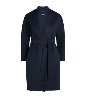 Max Mara Messi Wrap Coat Blue