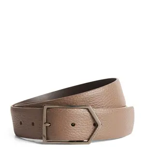 Canali Canali Leather Belt Beige