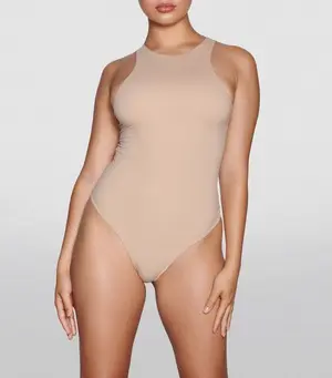 SKIMS Fits Everybody Thong Bodysuit - Beige