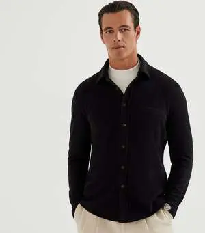 Brunello Cucinelli Wool-cashmere-silk Shirt - Black