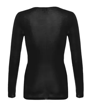 Hanro Pure Silk Long-sleeved Top - Black