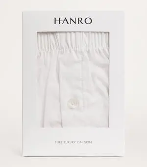 Hanro Woven Plain Boxer Shorts - White