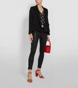 Paige Hoxton Coated Skinny Jeans - Black